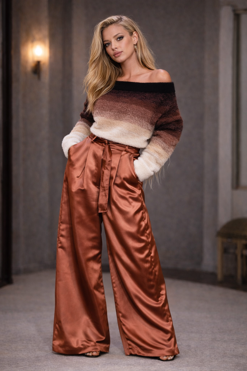 Palazzo Oversized Pant (Available in Navy and Copper) – Rossario George